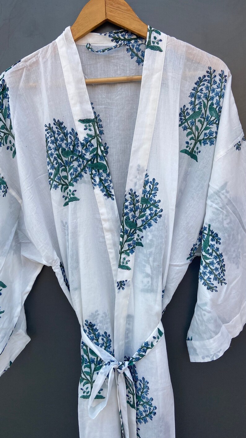 Cotton Vintage Floral Kimono Boho Kimono With Sleevesummer - Etsy