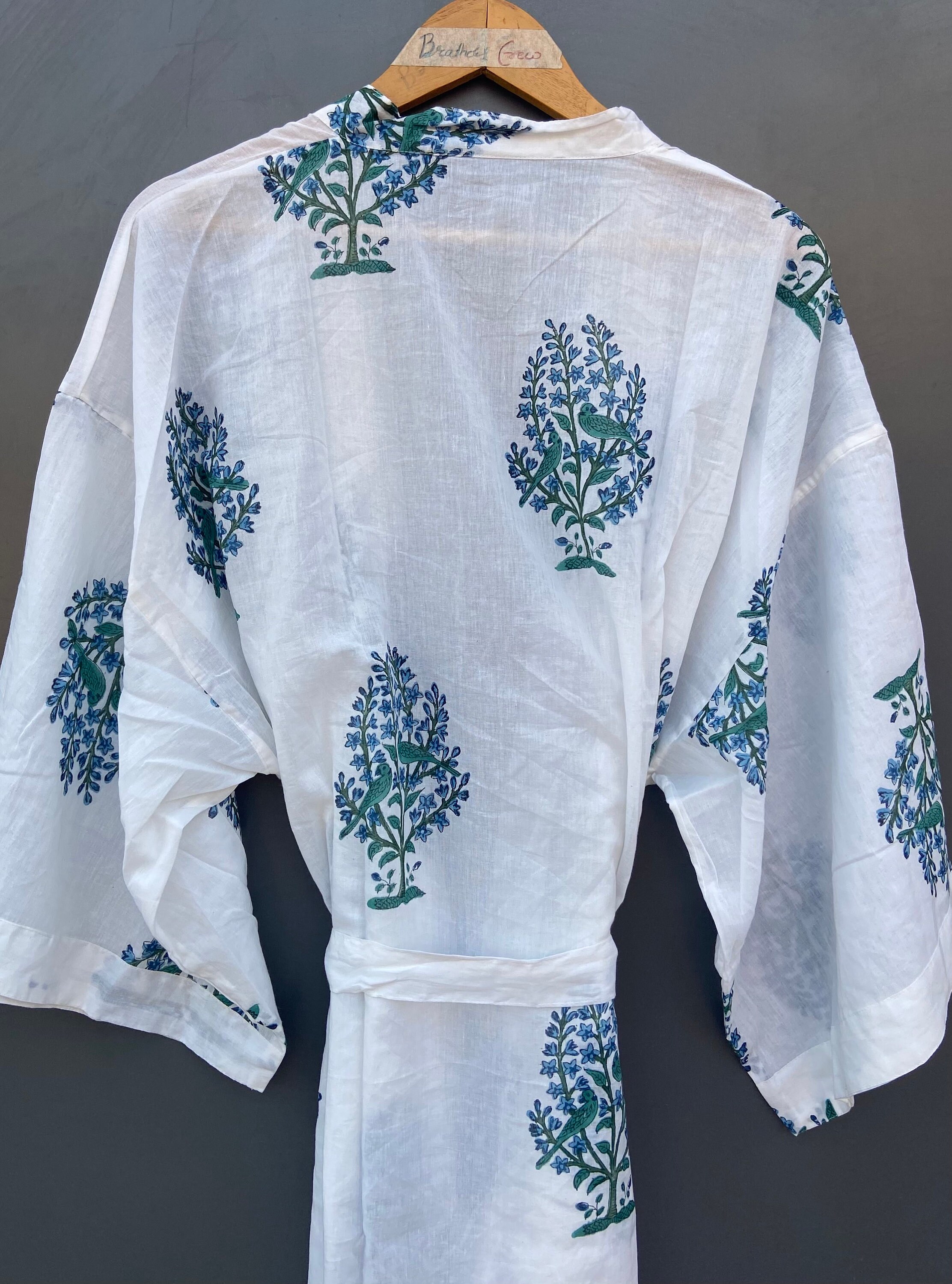 Cotton Vintage Floral Kimono Boho Kimono With Sleevesummer - Etsy