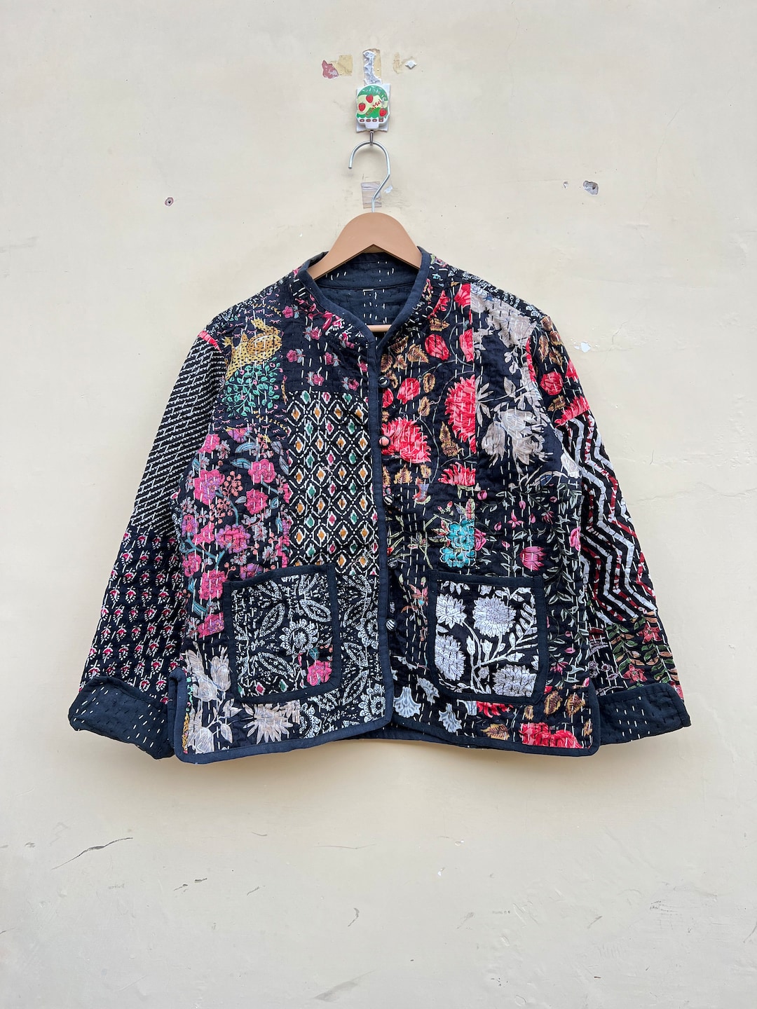 Floral Patchwork Quilted Cotton Jacket: Bohemian Style Women's Coat - Etsy
