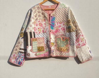 Handmade Patchwork Jackets, Indian Cotton Handmade Winter Jacket Coat ...