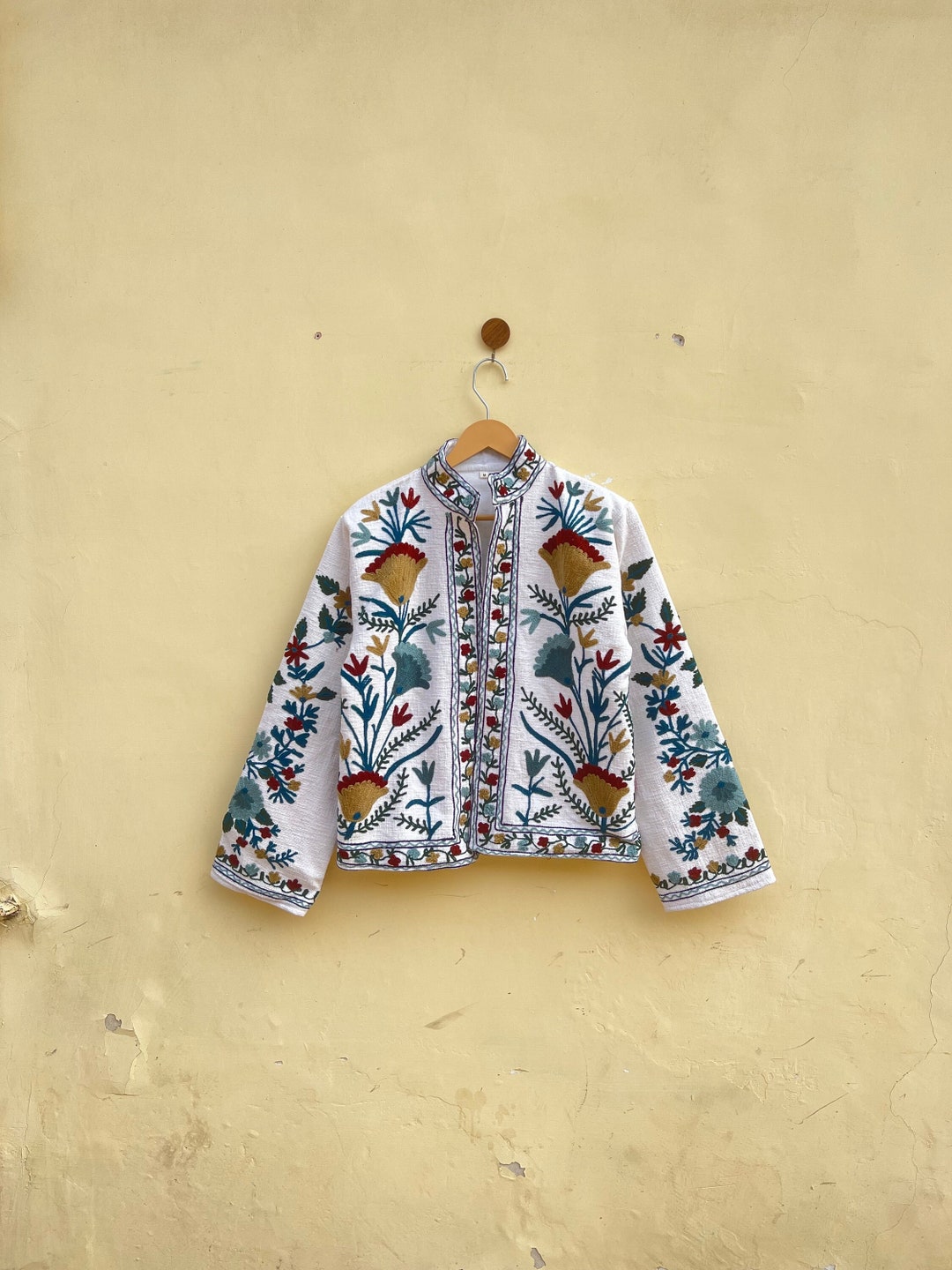 Cotton Suzani Hand Embroidery Jacket Coat, Women Wear Winter Jackets ...