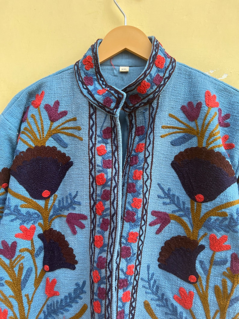 Indian Handmade Cotton Suzani Embroidered Jacket ,boho Style Women's ...