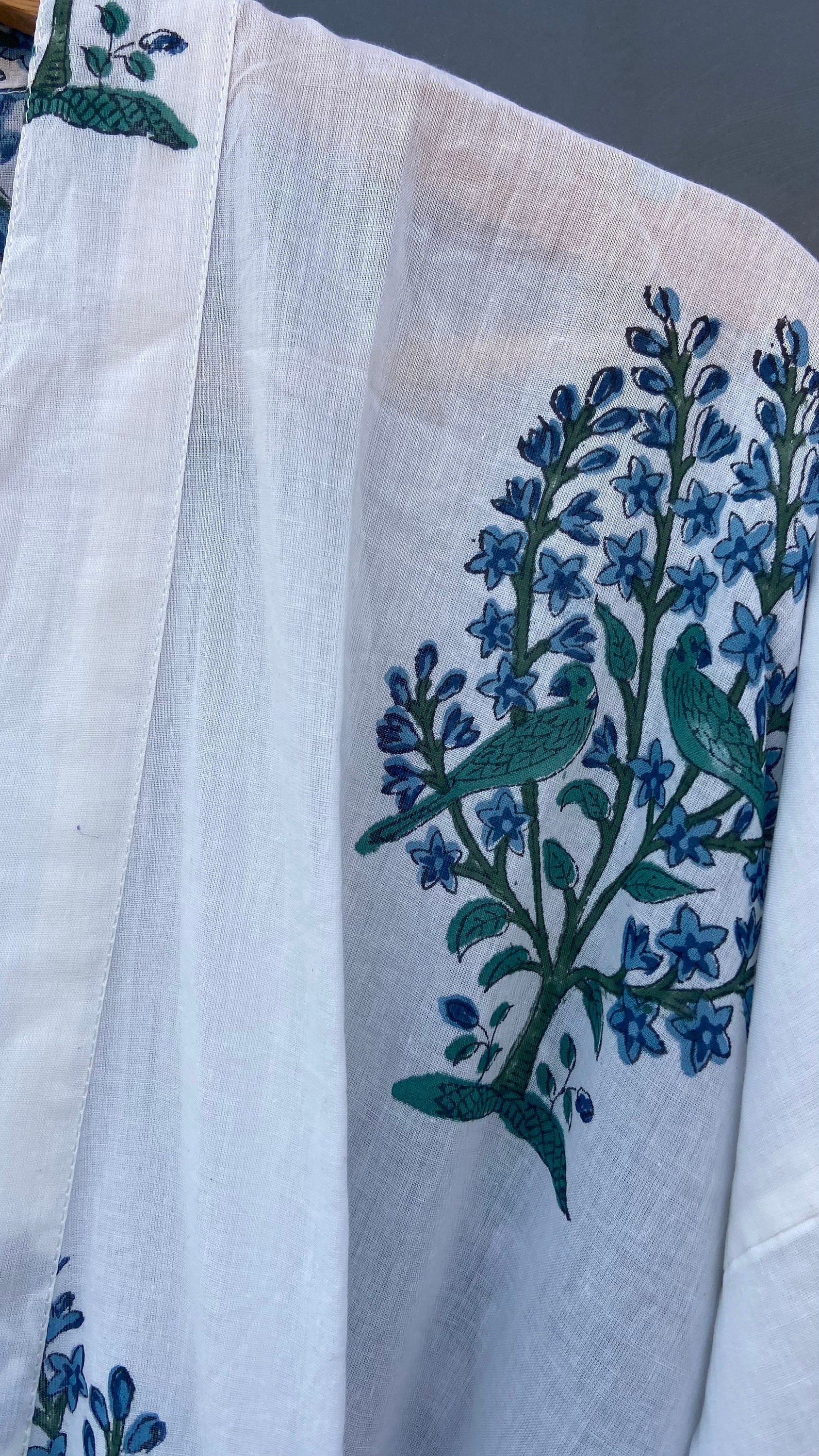 Cotton Vintage Floral Kimono Boho Kimono With Sleevesummer - Etsy