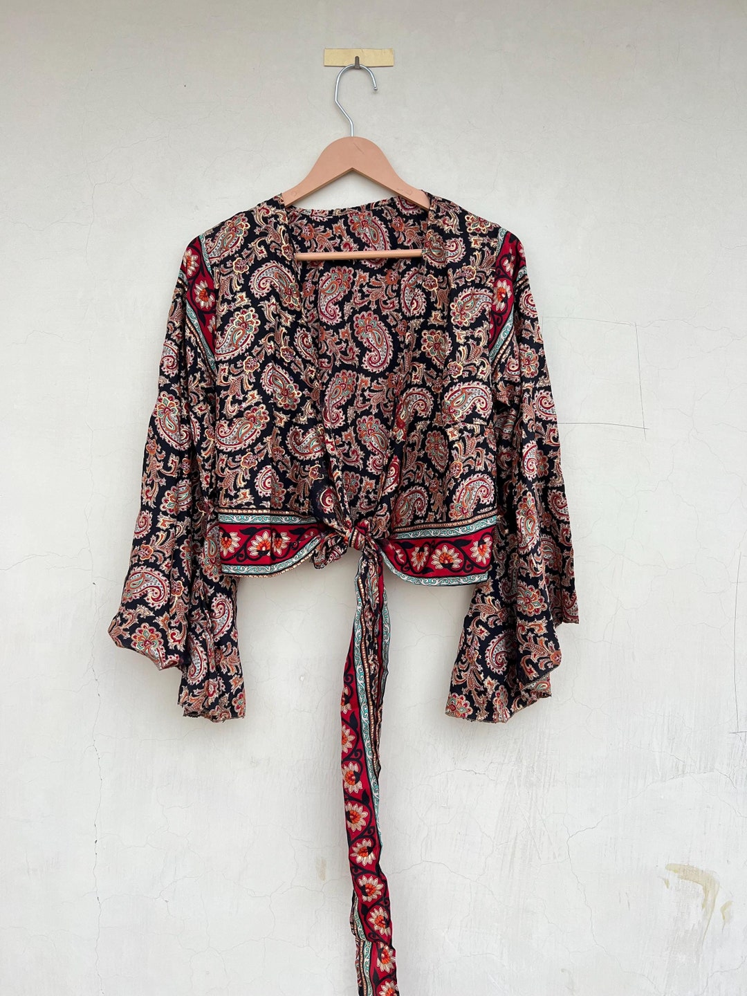 Vintage Silk Crop Top Recycled Silk Sari Crop Top for Her Summer Wear ...
