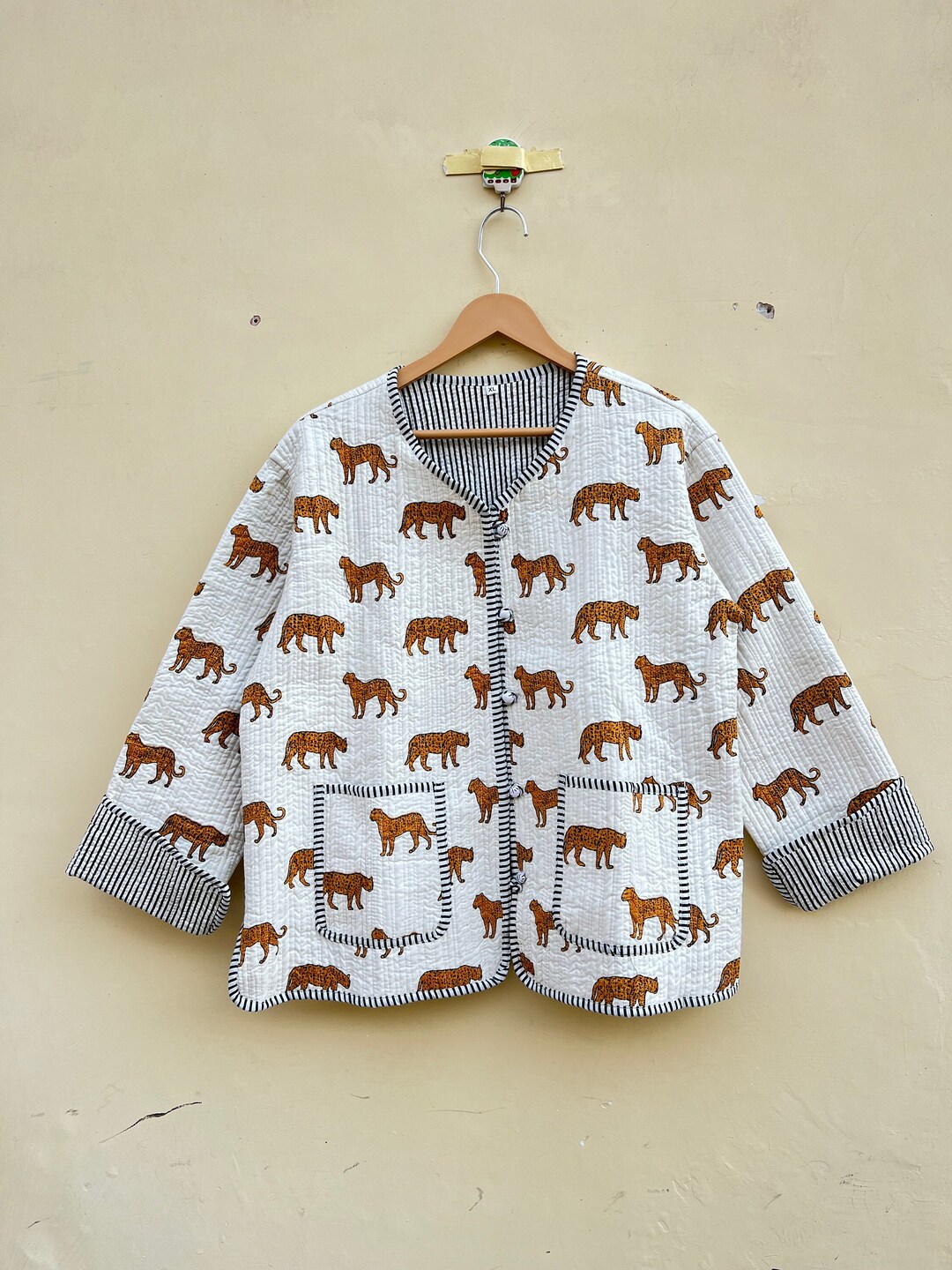 Handmade Block Print Cotton Jacket: Reversible Boho Winter Coat - Etsy