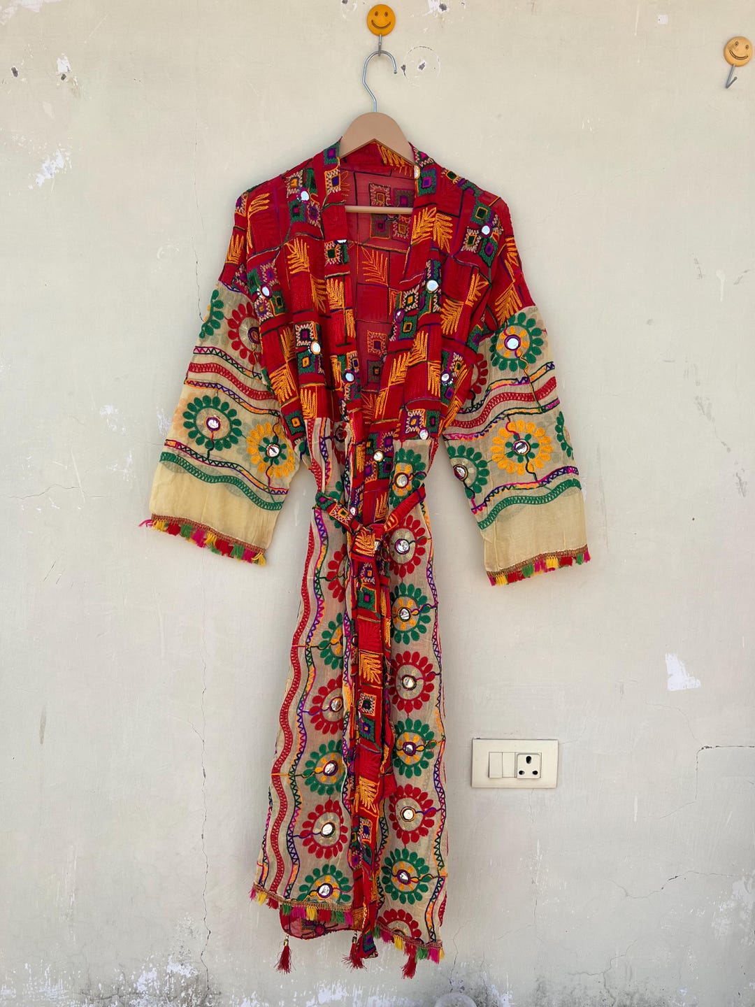 Festival Hand Embroidery Kimono, Beach Wear Kimono for Women, Indian ...