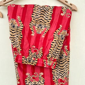 Tiger Print Cotton Pajama Set: Summer Loungewear - Etsy