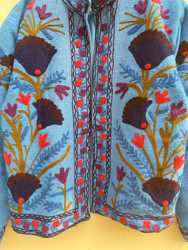 Indian Handmade Cotton Suzani Embroidered Jacket ,boho Style Women's ...