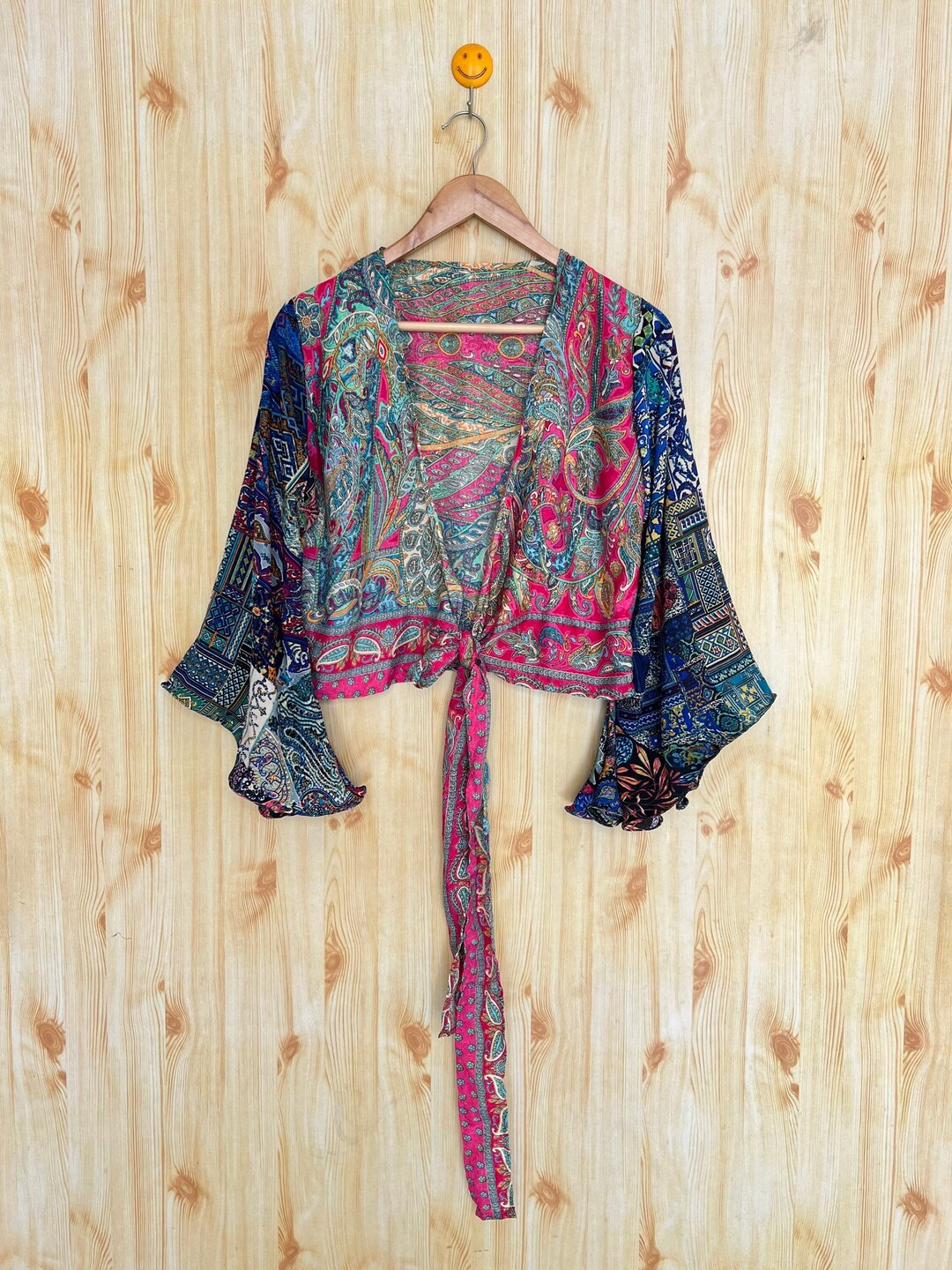 Bohemian Top, Bell Sleeve Crop Top,tie Front Bell Sleeve Top,festival ...