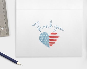 Thank A Veteran Thank You Card for Veteran Service Member Printable ...