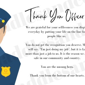 Thank You Officer Sheriff Deputy Policeman Policewoman State Police Law ...