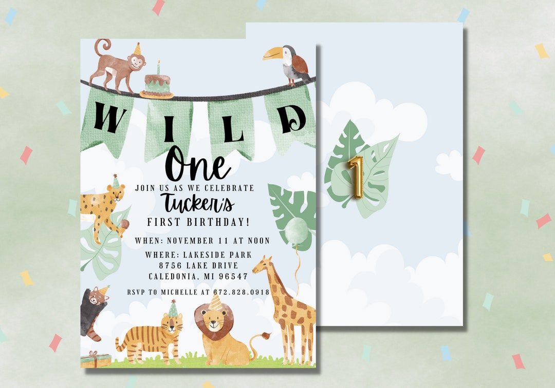 Wild One Birthday Boy Girl Invitation, Wild One Invitation Printable ...