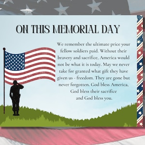 Memorial Day Card Veteran Card for Veteran Service Member Printable ...