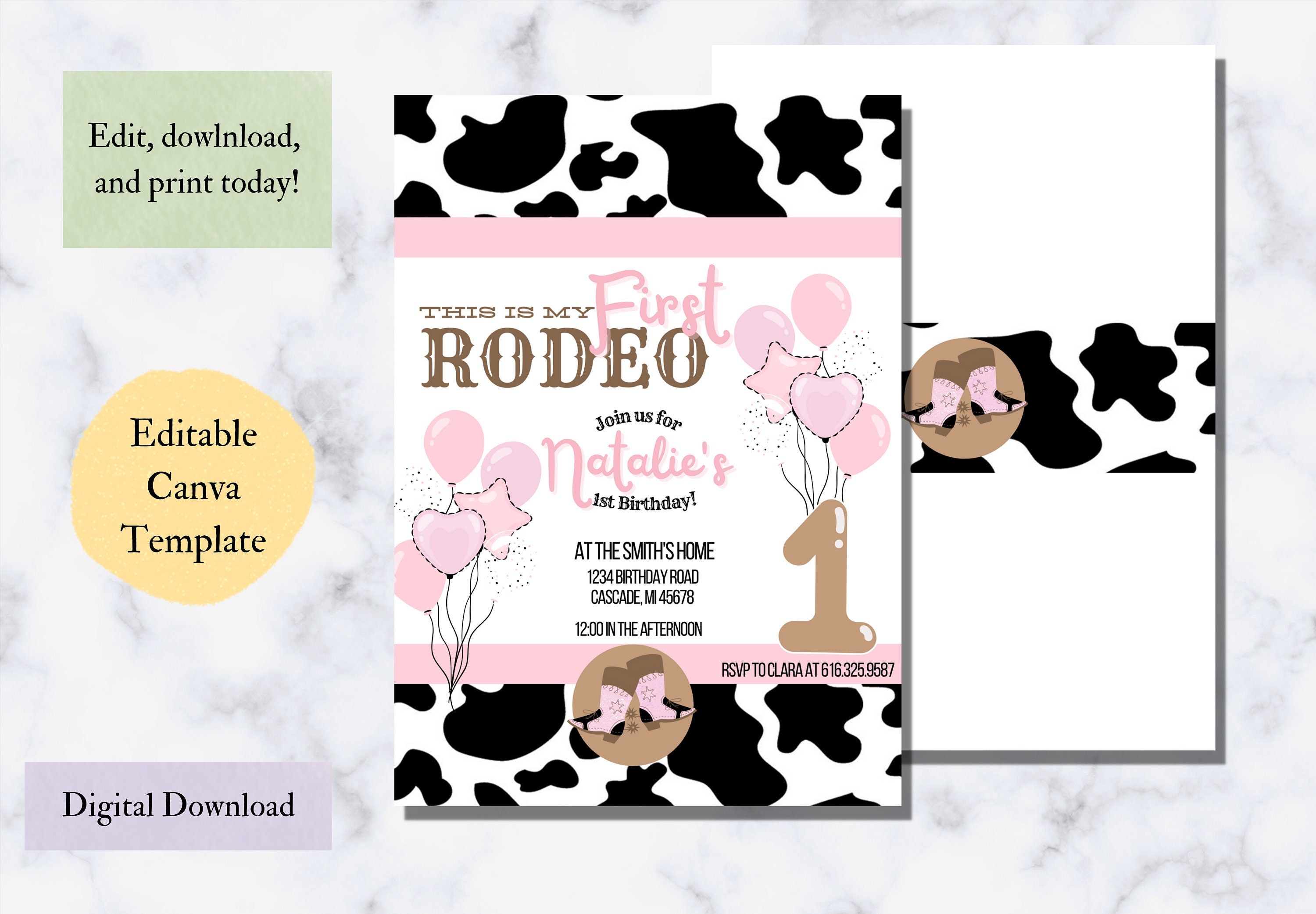 My First Rodeo Invitation Template Printable First Birthday - Etsy