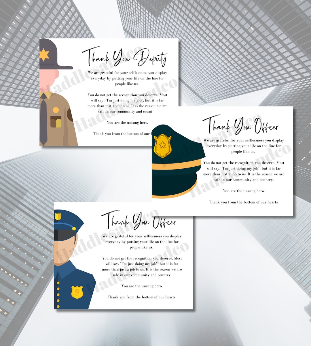 Thank You Officer Sheriff Deputy Policeman Policewoman State Police Law ...