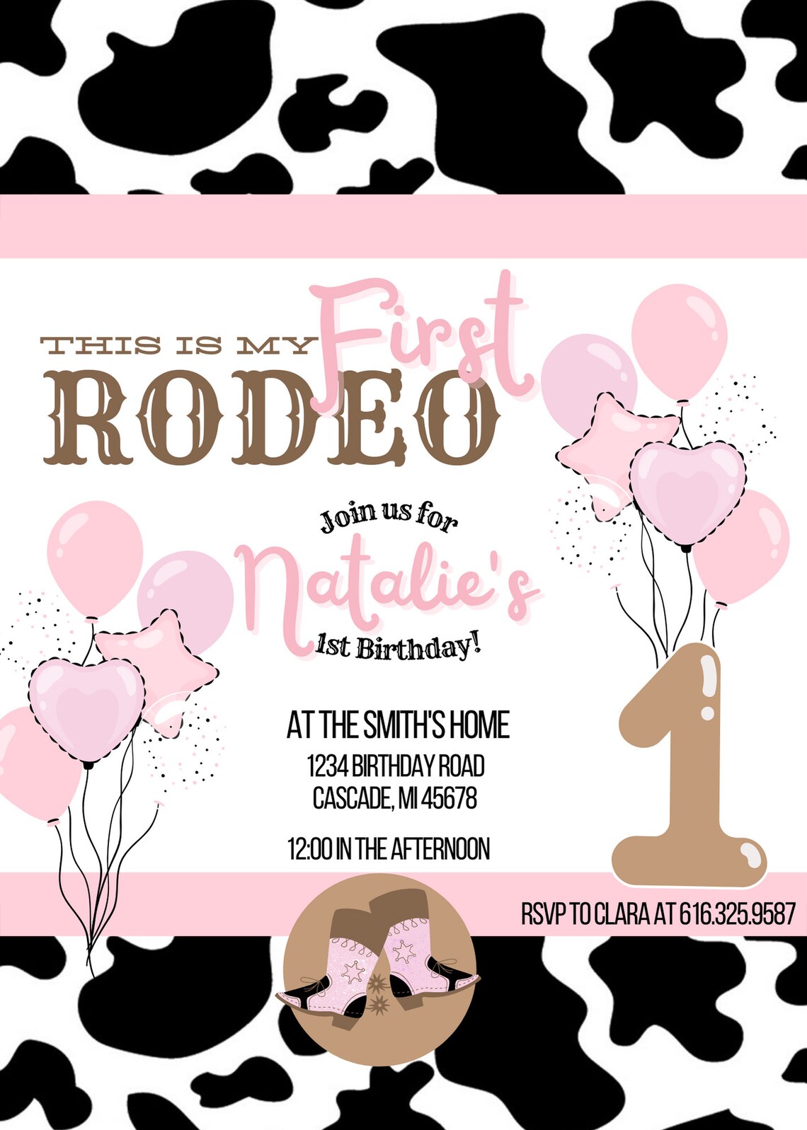 My First Rodeo Invitation Template Printable First Birthday - Etsy