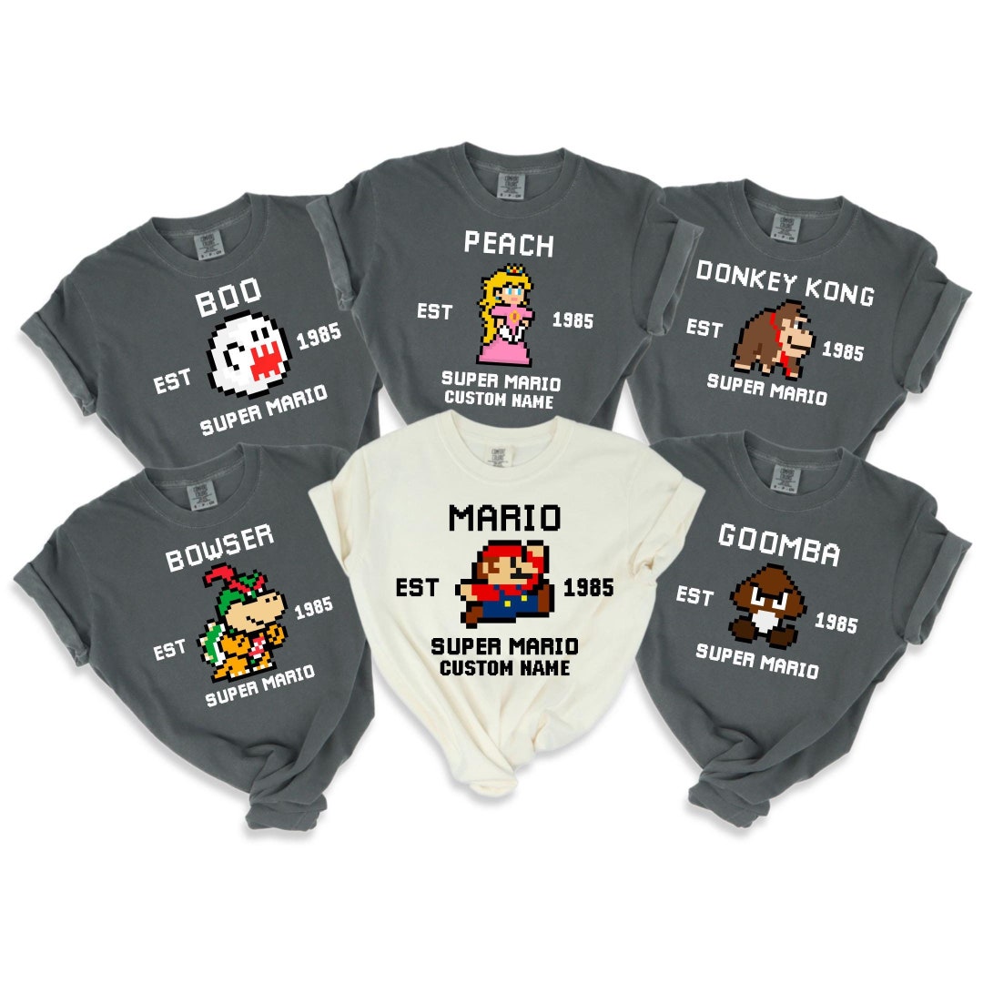Comfort Colors® Super Mario Pixel Shirt, Custom Super Mario Shirt ...