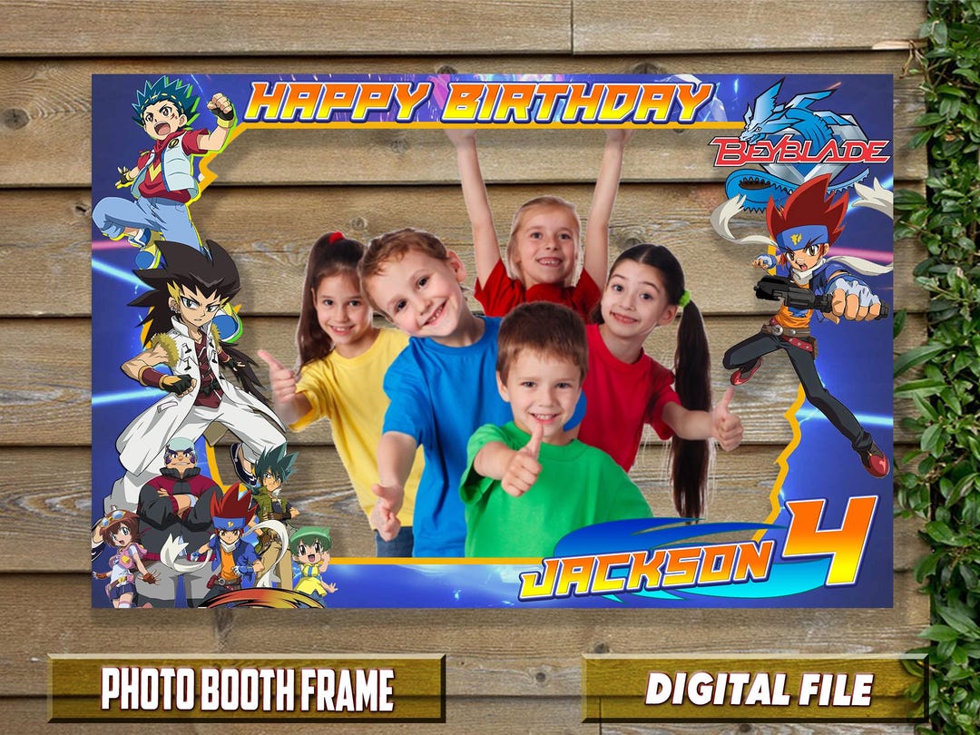 Beyblade Photo Booth Frame - Beyblade Birthday Frame - Beyblade ...