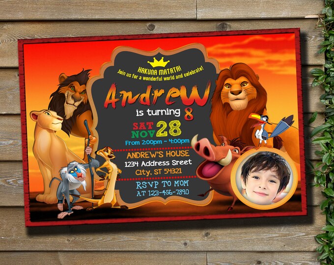 Lion King Invitation Lion King Birthday Party Invitation Lion King ...