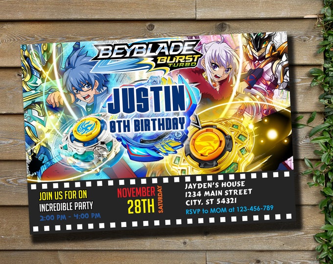 Printable Beyblade Birthday Party Invitation - Etsy Canada