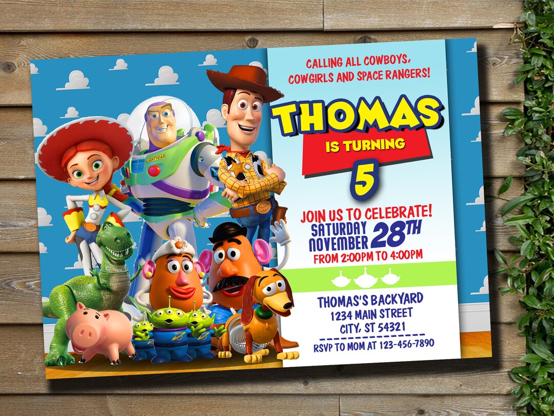Toy Story Invitation - Toy Story Digital Invite - Toy Story Boy ...