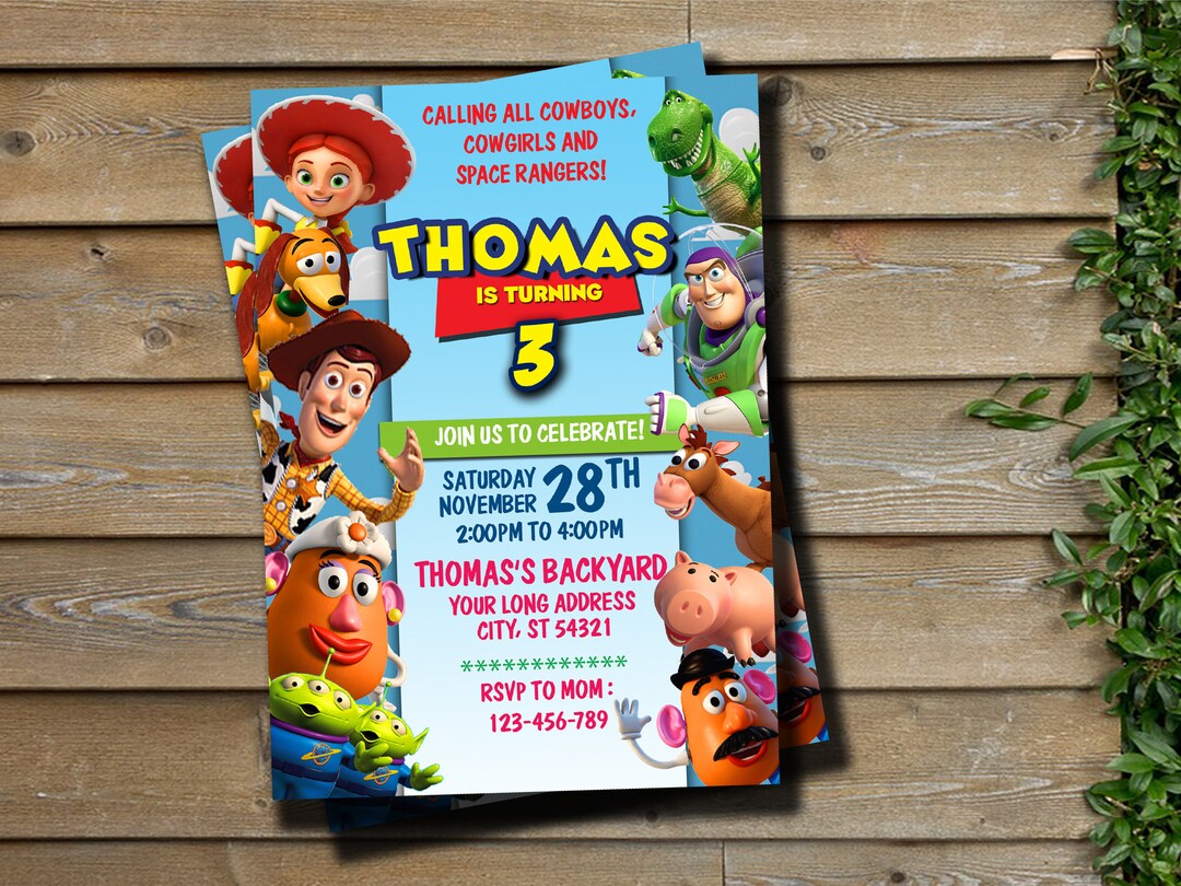 Toy Story Digital Invitation - Toy Story Invite - Toy Story Boy ...