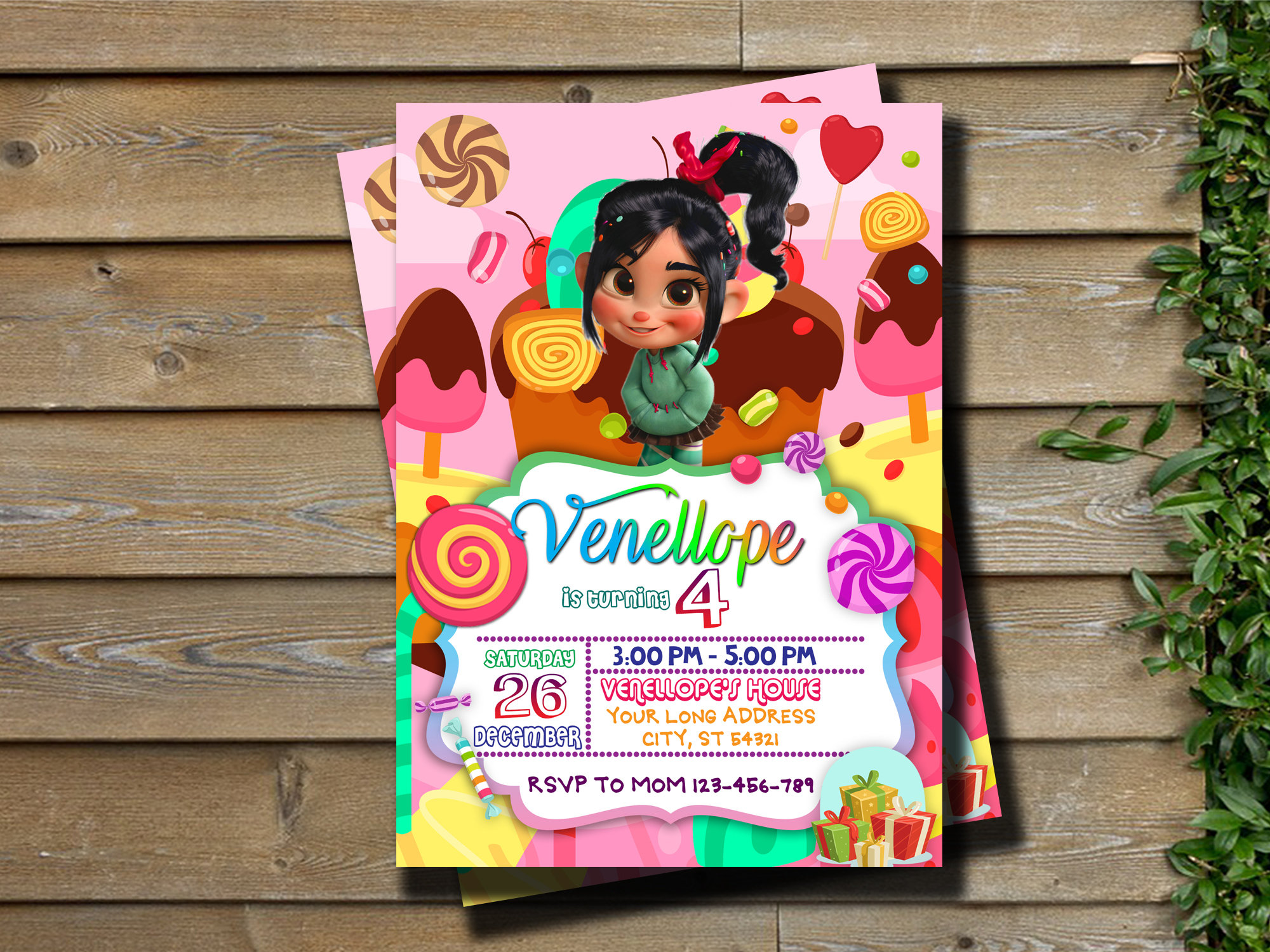 Vanellope Birthday Party Wreck It Ralph Invitation Vanellope Birthday ...