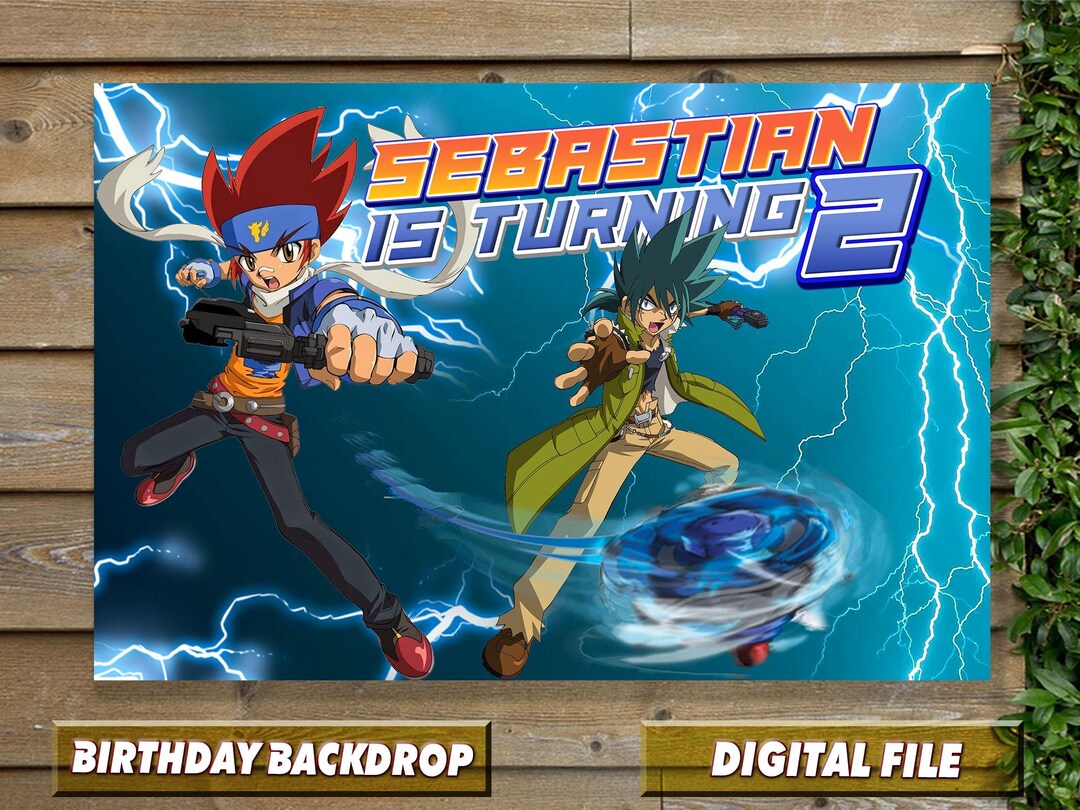 Beyblade Backdrop - Beyblade Birthday Banner - Beyblade Birthday Party ...