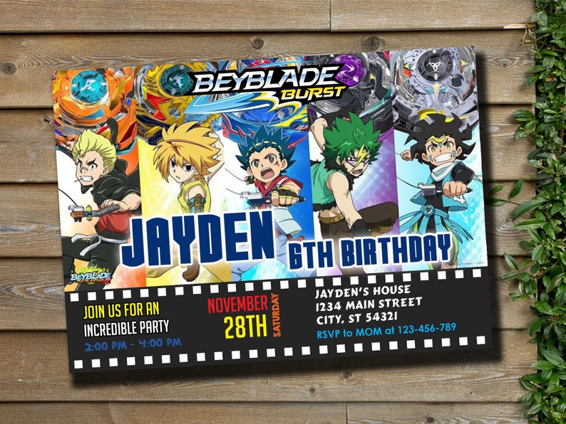 Beyblade Birthday Invitation: Personalized Digital Invite - Etsy