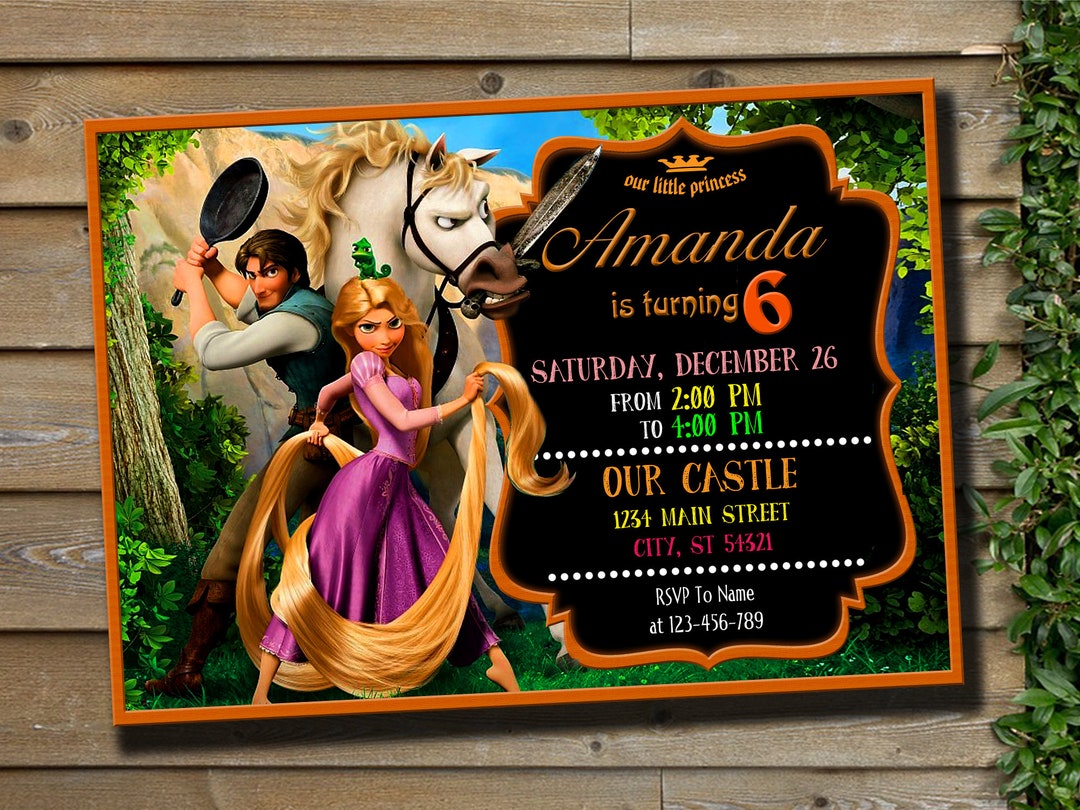 Rapunzel Digital Invite - Rapunzel Invitation - Tangled Birthday ...
