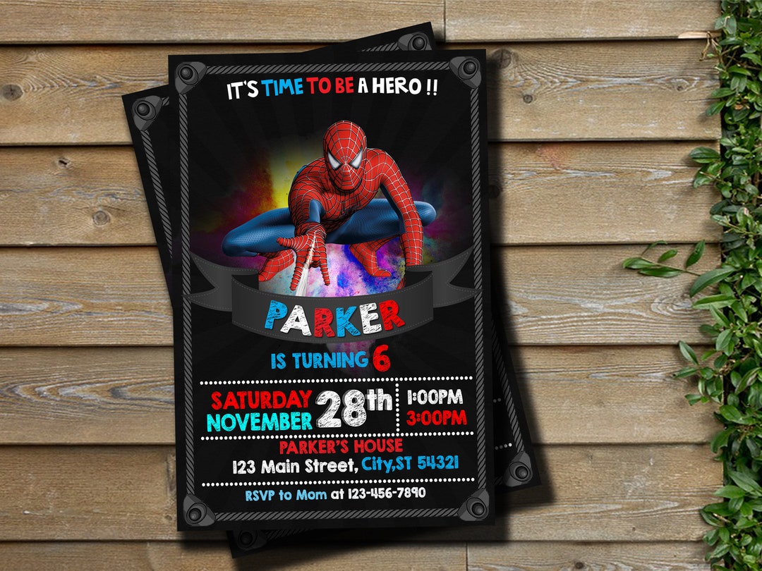 Spiderman Invitation - Spiderman Digital Invite - Spiderman Boy ...
