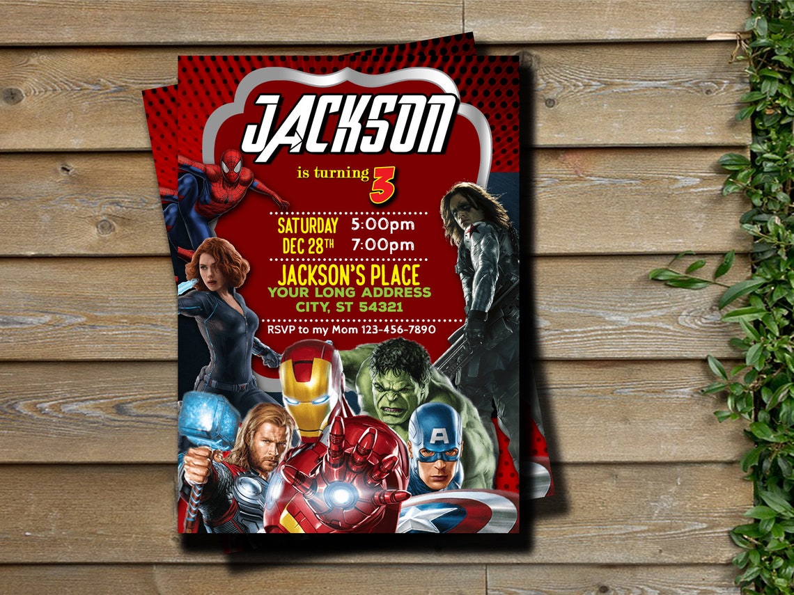 Marvel Avengers Birthday Invitation DIGITAL FILE PRINTABLE - Etsy
