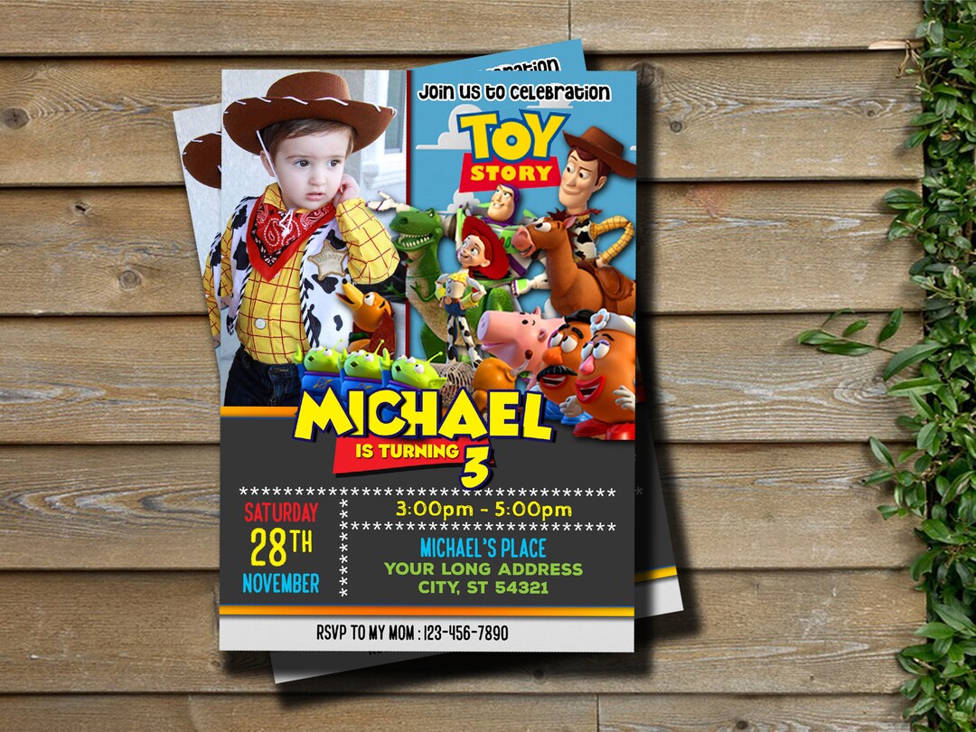 Toy Story Invitation With Photo Toy Story Invite Digital Invitation ...