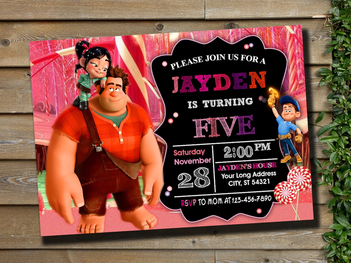 Wreck It Ralph Birthday Invitation Vanellope Invitation | Etsy