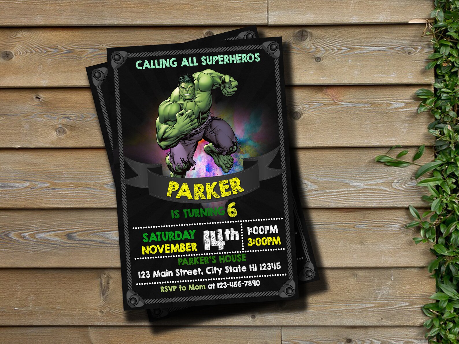 Hulk Digital Invite Hulk Invitation Hulk Boy Invitation | Etsy