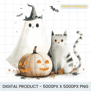 Cute Cat Halloween Png Cat Ghost Design Download Ghost Halloween ...