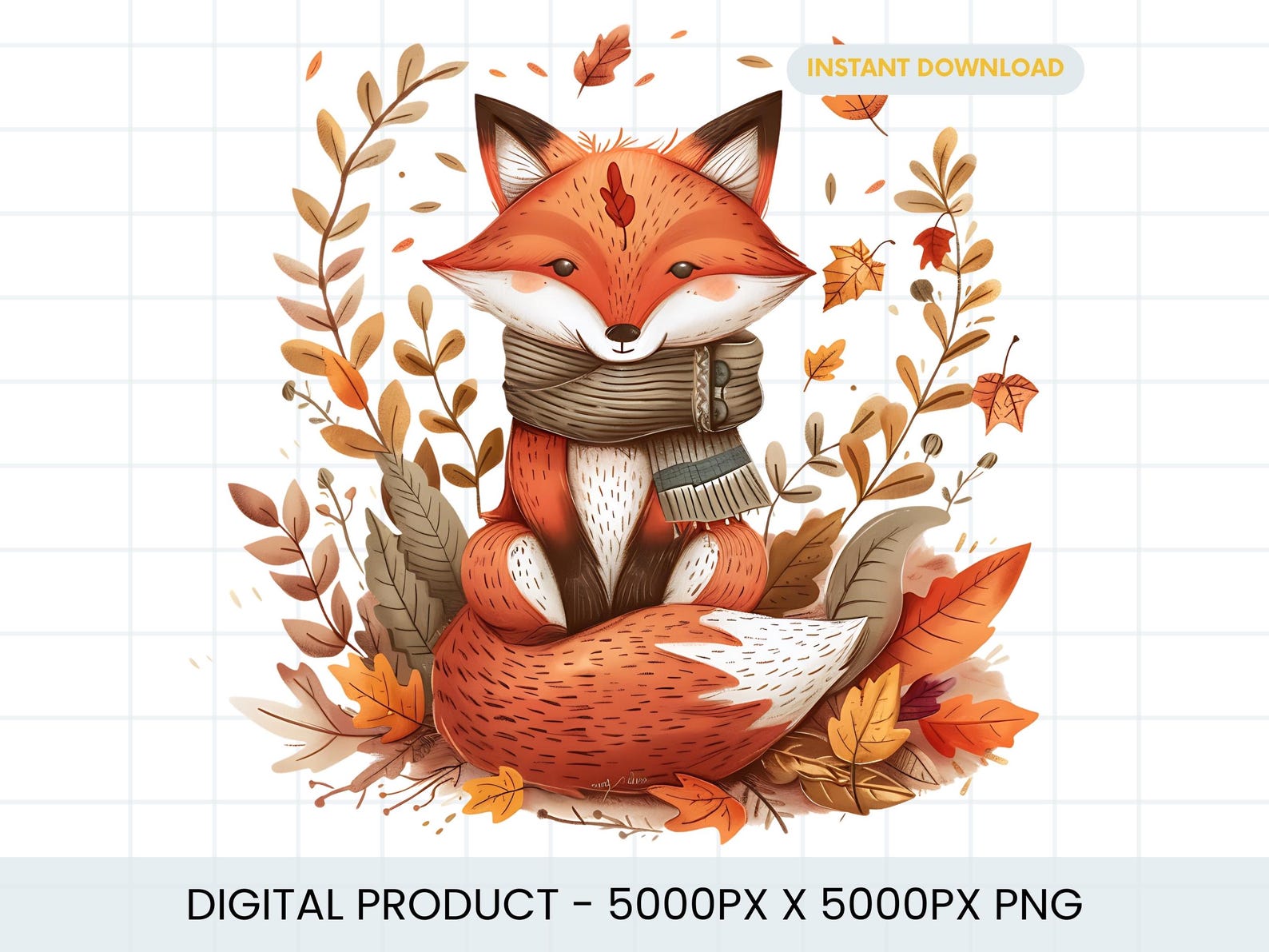 Fall Fox Clipart Watercolor Cute Fox Png Autum Fox Clipart Fox Png ...