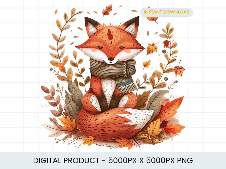 Fall Fox Clipart Watercolor Cute Fox Png Autum Fox Clipart Fox Png ...