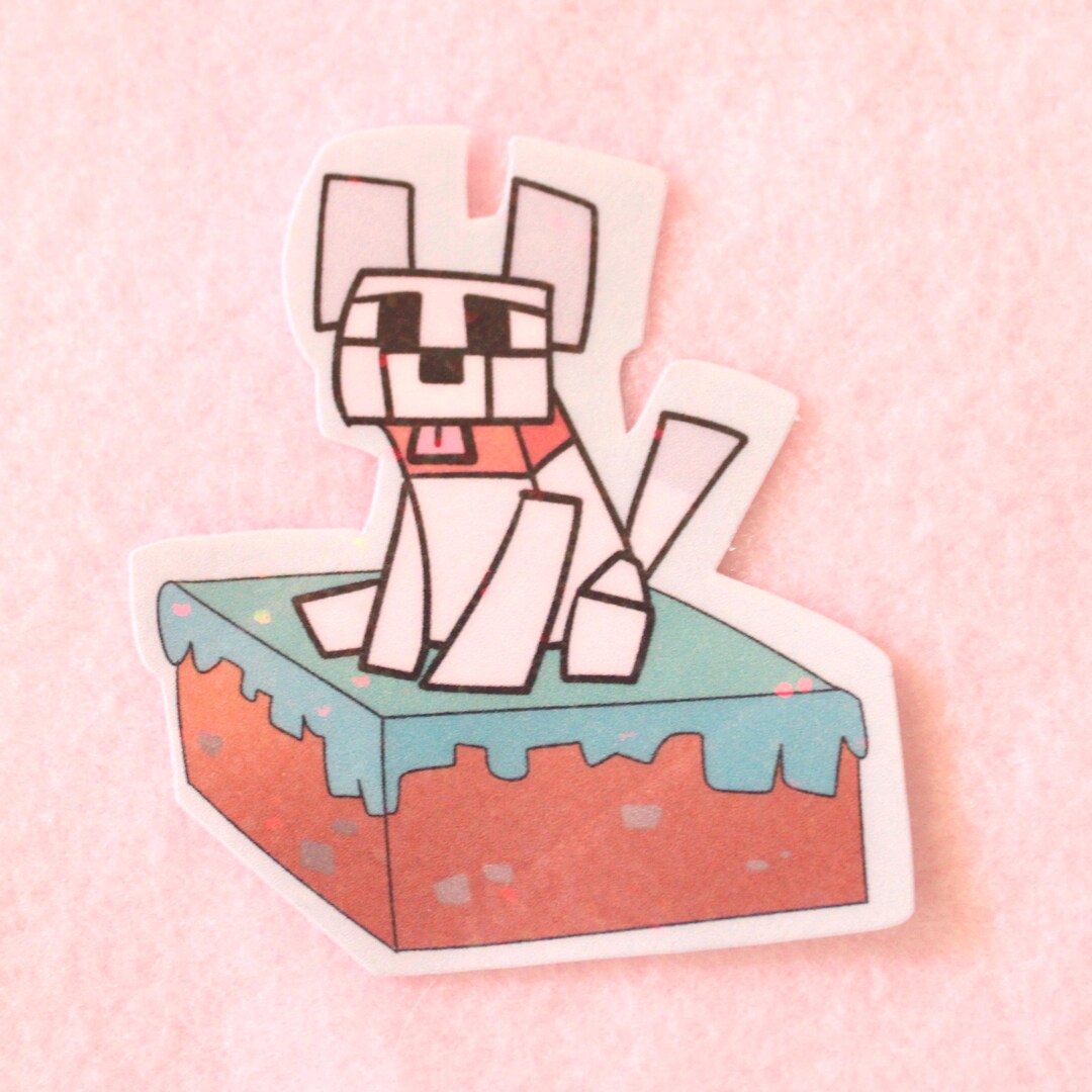 Video Game Blocky Dog Sticker | Fan Made Minecraft Inspired - Etsy