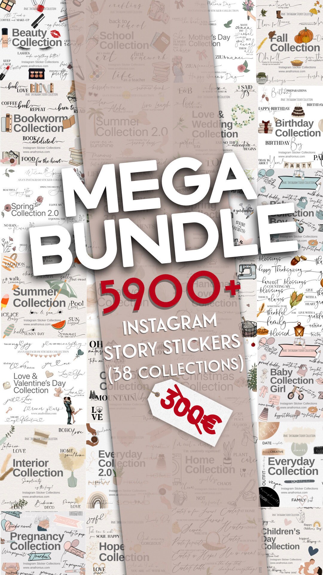 Instagram Story Sticker Mega Bundle, Digital Story Stickers, Story ...