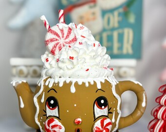 Gingerbread Decor, Gingerbread Kitchen Decor, Gingerbread Teapot, Gift ...