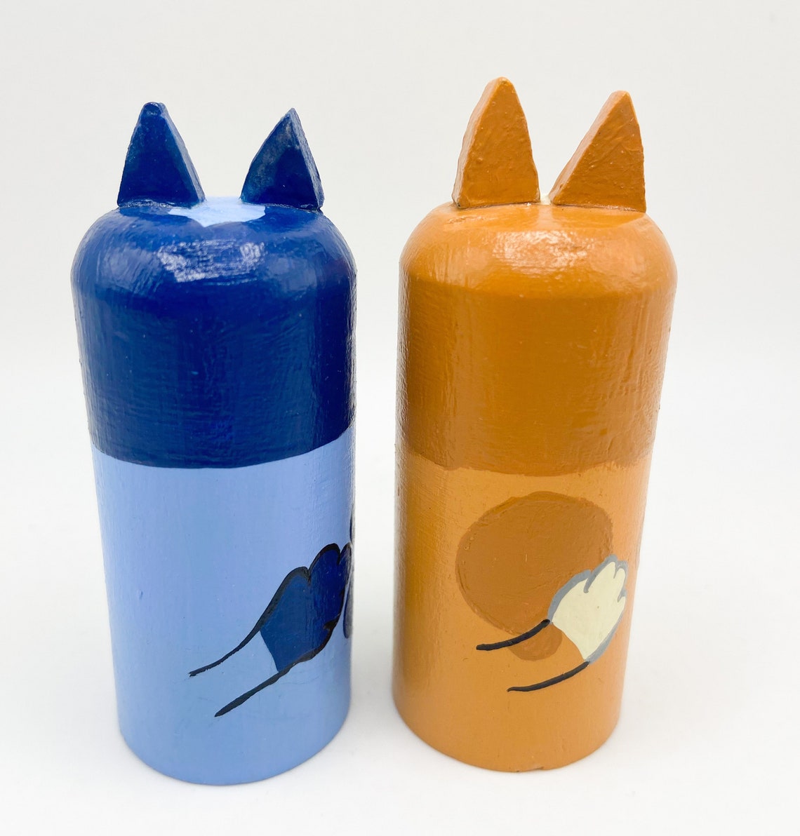Bluey or Bingo Hand-painted Wooden Dolls - Etsy
