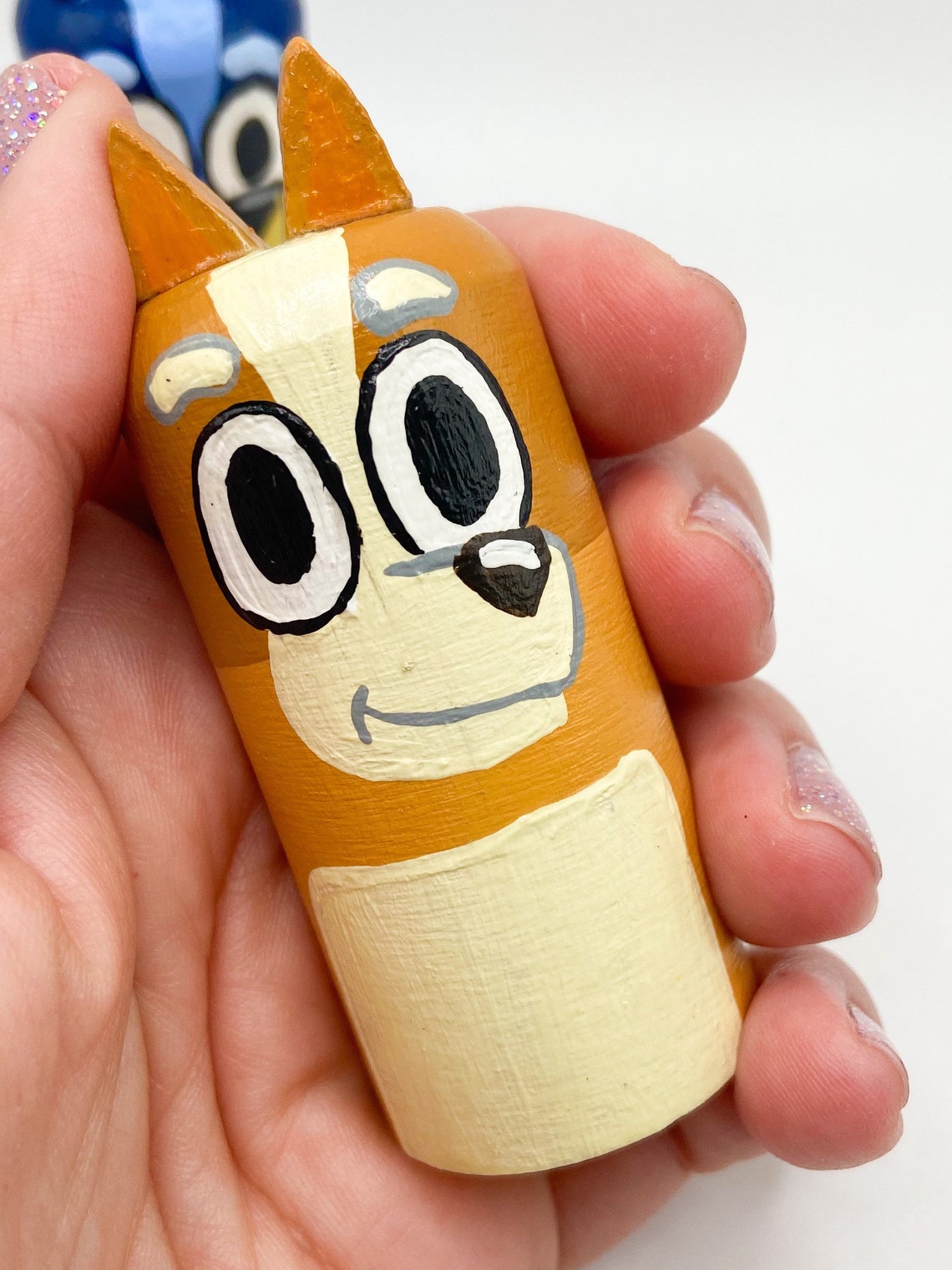 Bluey or Bingo Hand-painted Wooden Dolls - Etsy