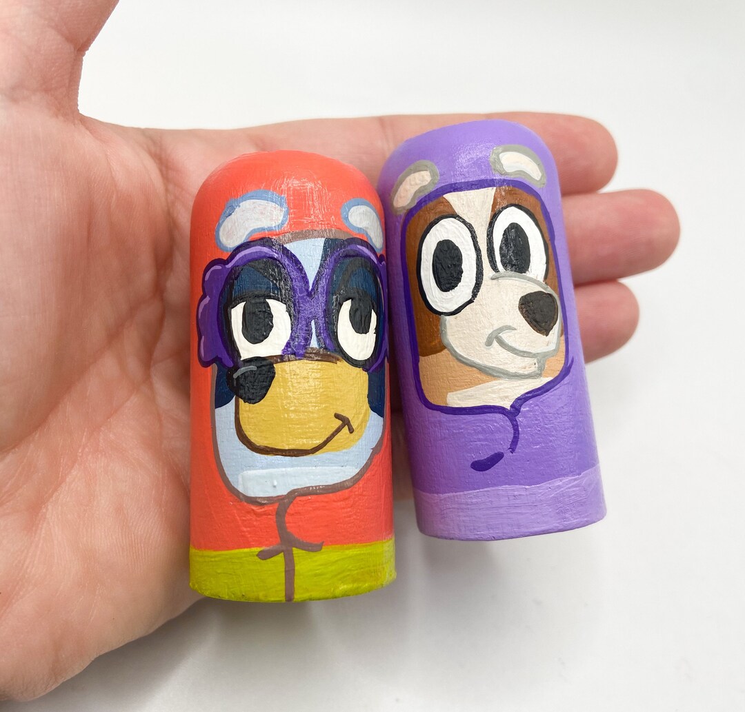 Bluey or Bingo “grannies” Hand-painted Wooden Dolls - Etsy