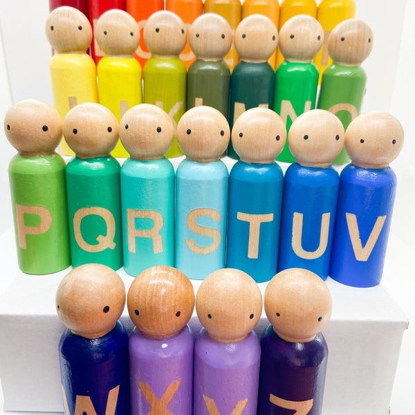 Alphabet Peg Dolls - Etsy