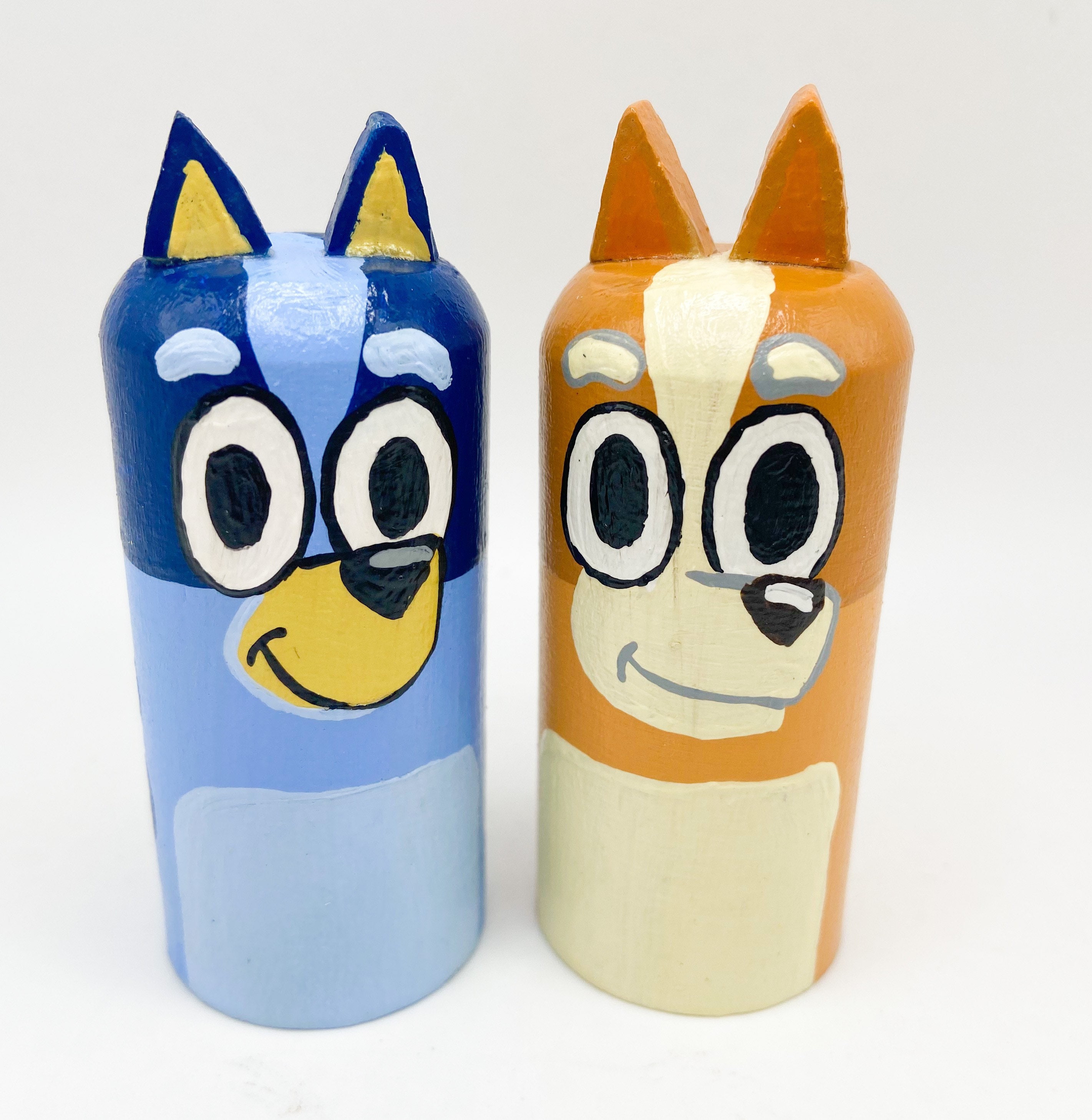 Bluey or Bingo Hand-painted Wooden Dolls - Etsy