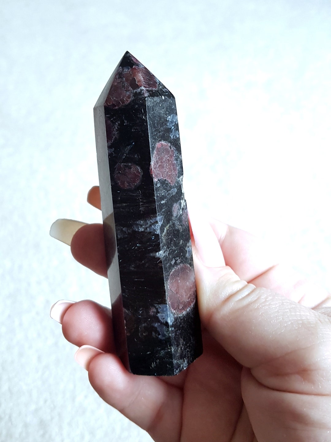 Garnet in Astrophyllite Point - Etsy