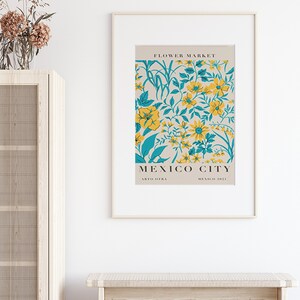 Flower Market Art Print, Mexico City Poster, Mexico Travel Poster ...