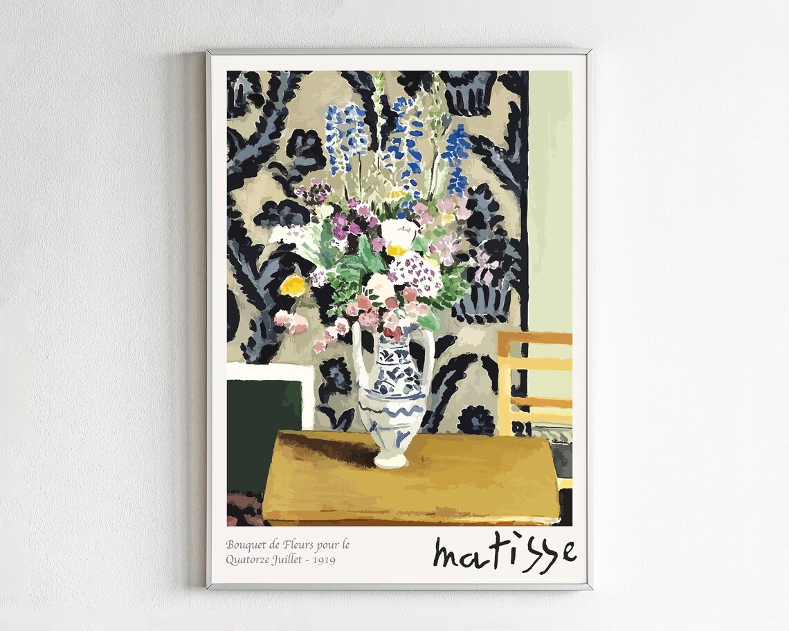 Henri Matisse Flowers in Vase Botanical Painting Print - Etsy