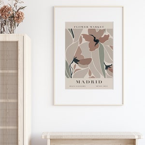 Madrid Poster, Spain Travel Poster, Spain Watercolor Wall Art, Flower ...